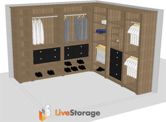 Modern Custom Closet Wardrobe Storage - Space Age Shelving
